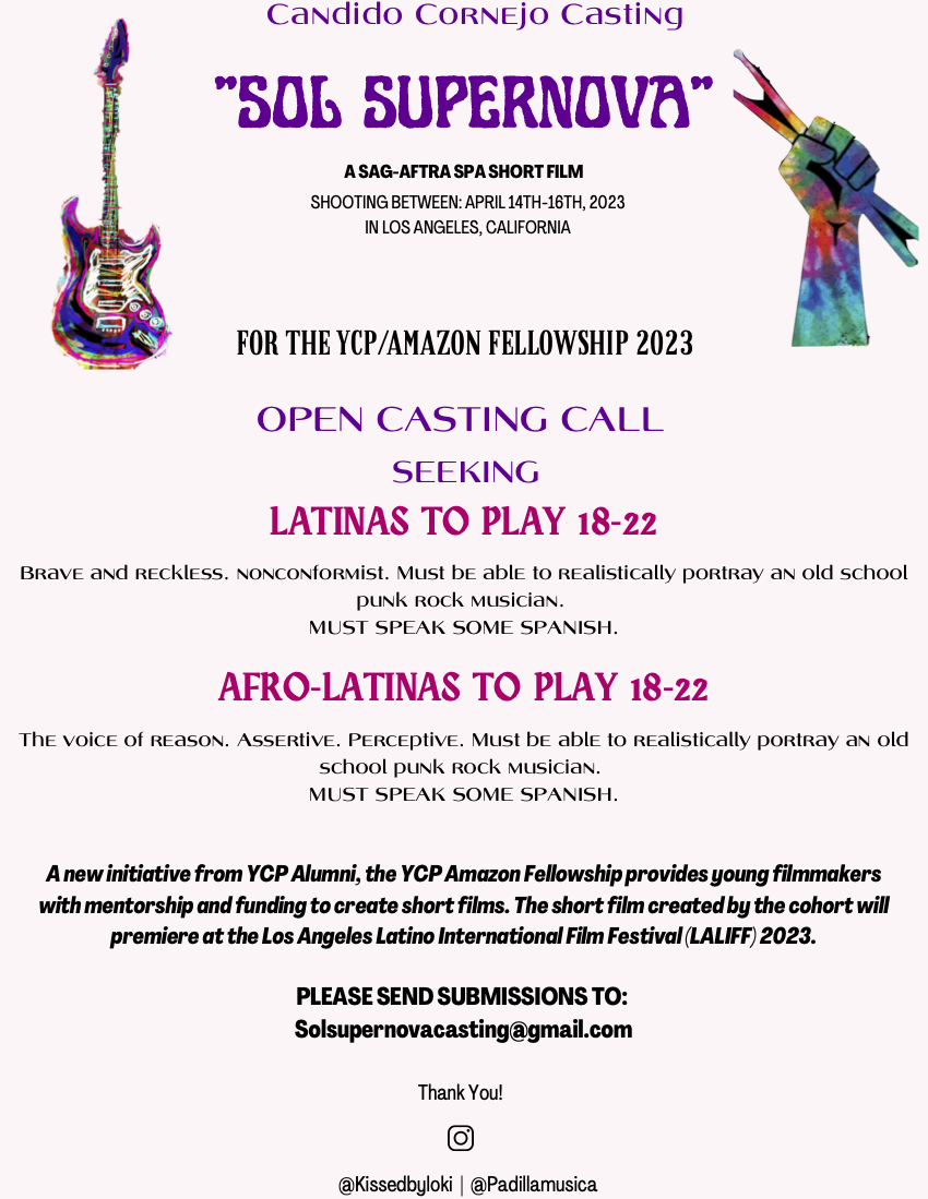 Casting Latina & Afro-Latina Punk Rock Musicians 18-22 + ‘Sol Supernova ...